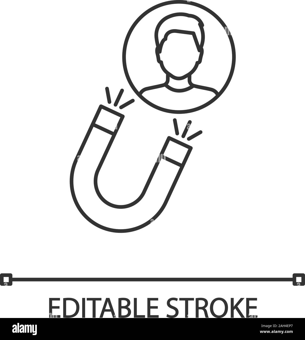 Customer attraction strategy linear icon. Clients retention. Thin line ...