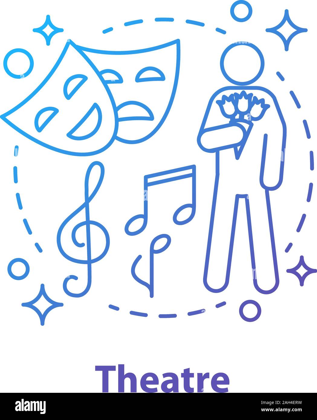 Theater concept icon. First date idea thin line illustration. Classical ...