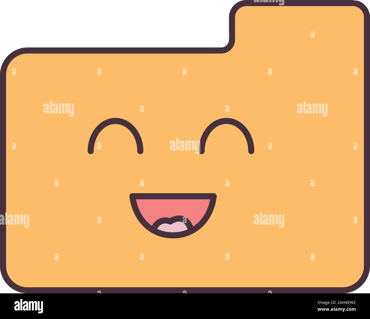 Smiling folder color icon. Isolated vector illustration Stock Vector ...