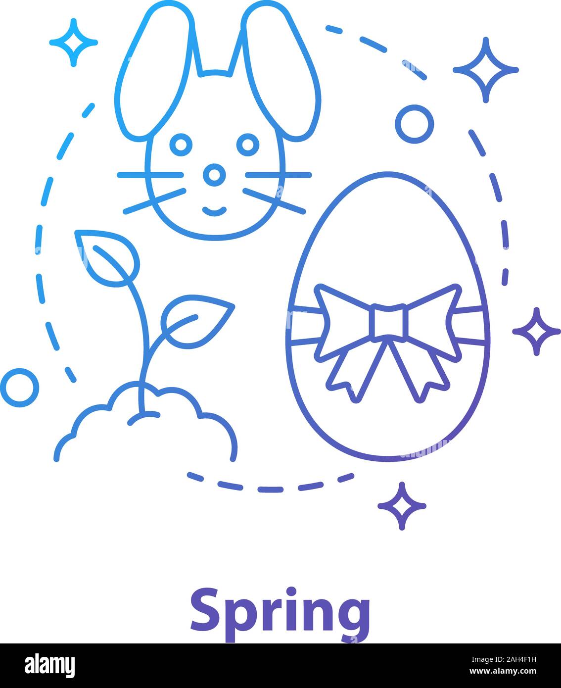 Spring season concept icon. Easter idea thin line illustration. Easter ...