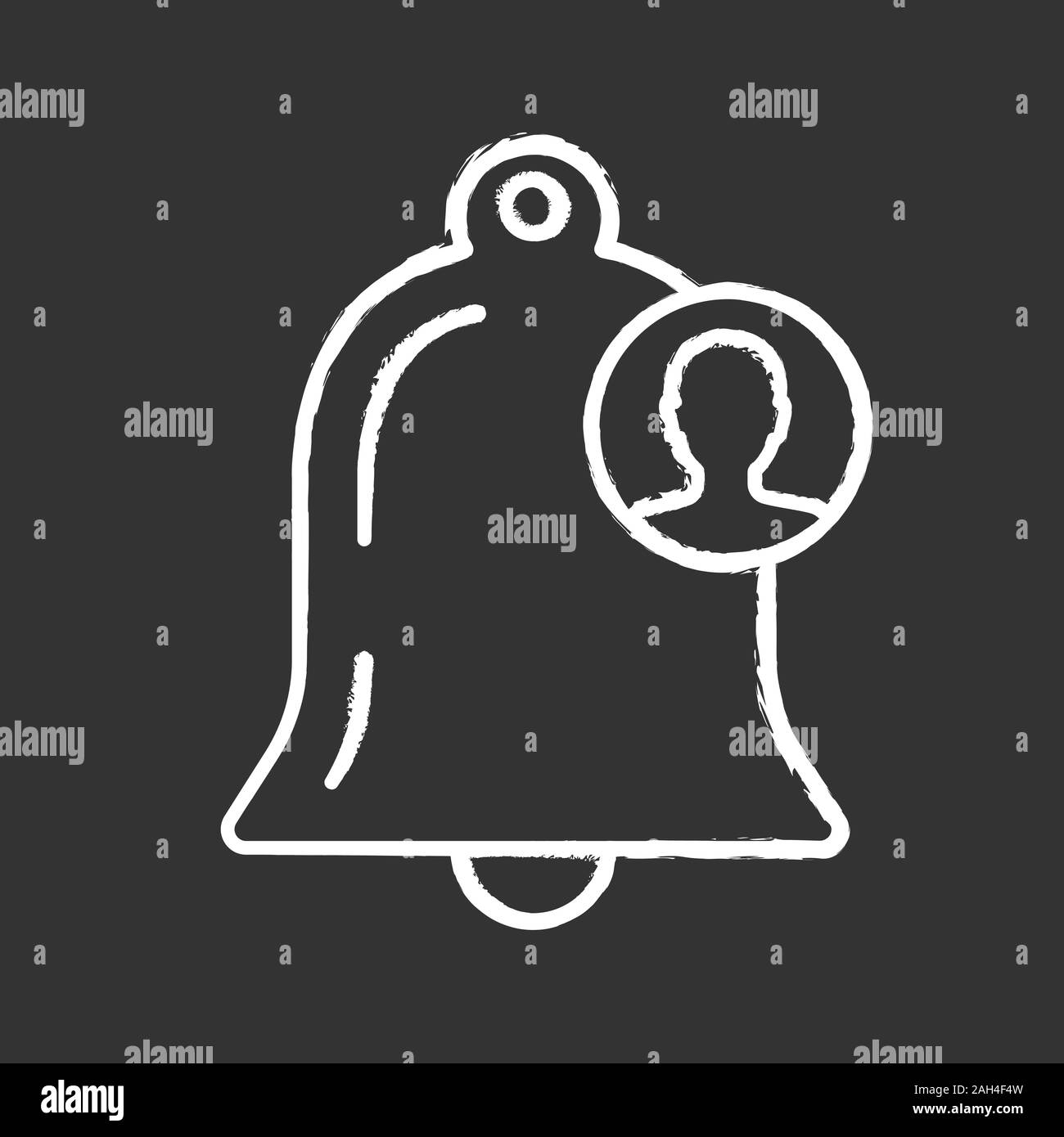 Customer notification chalk icon. Client reminder. Special offers and ...