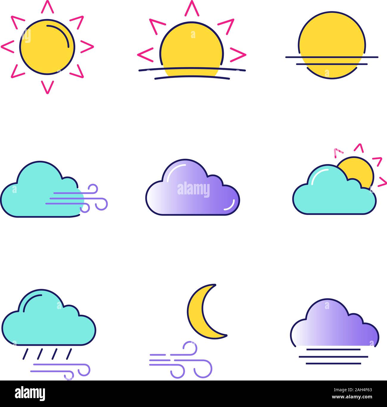 Rain shower at sunset Stock Vector Images - Alamy