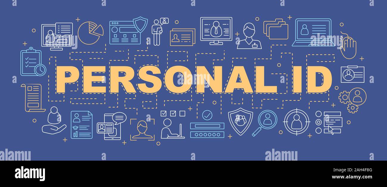Personal ID word concepts banner. Identity verification. Presentation ...