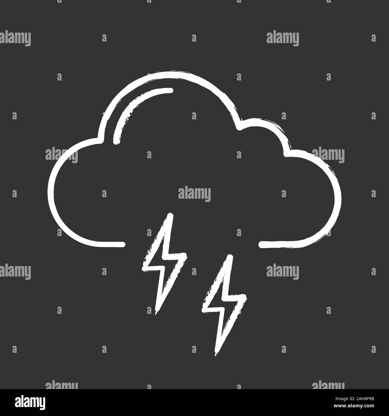 Thunderstorm chalk icon. Thunder storm. Lightning storm. Stormy ... Thunderstorm chalk icon. Thunder storm. Lightning storm. Stormy ...