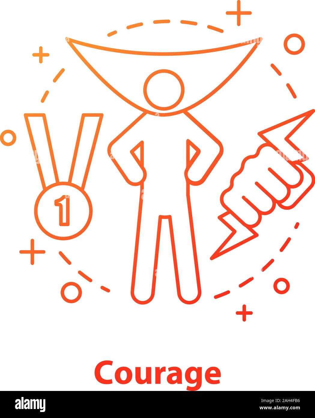 Courage concept icon. Leadership idea thin line illustration. Leader ...