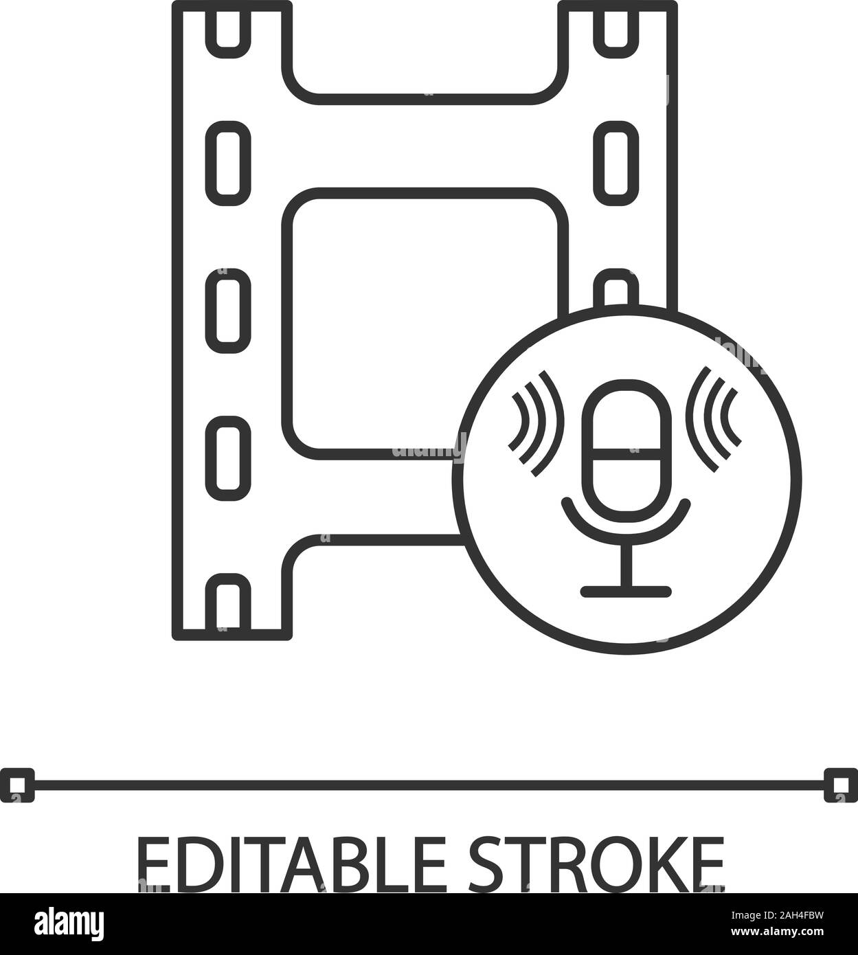Audio recording linear icon. Audio tape, cassette. Thin line ...