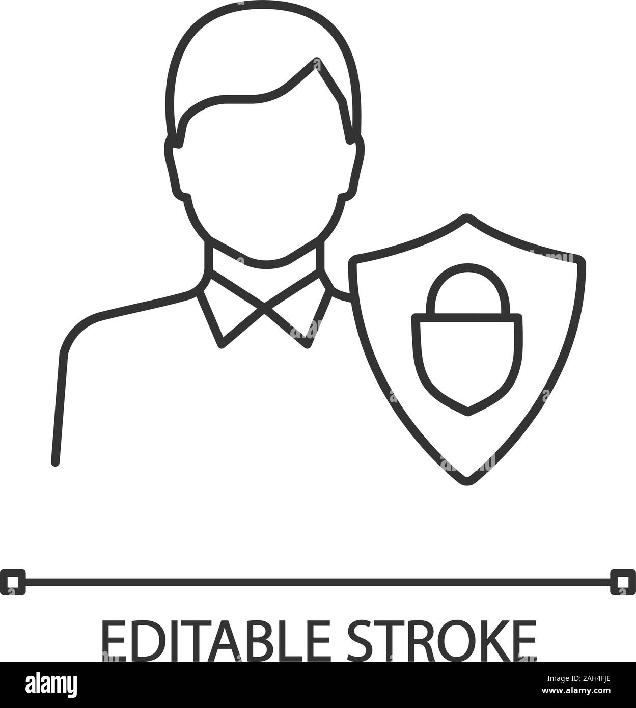 Customers protection linear icon. Consumer rights. Safe customer ...