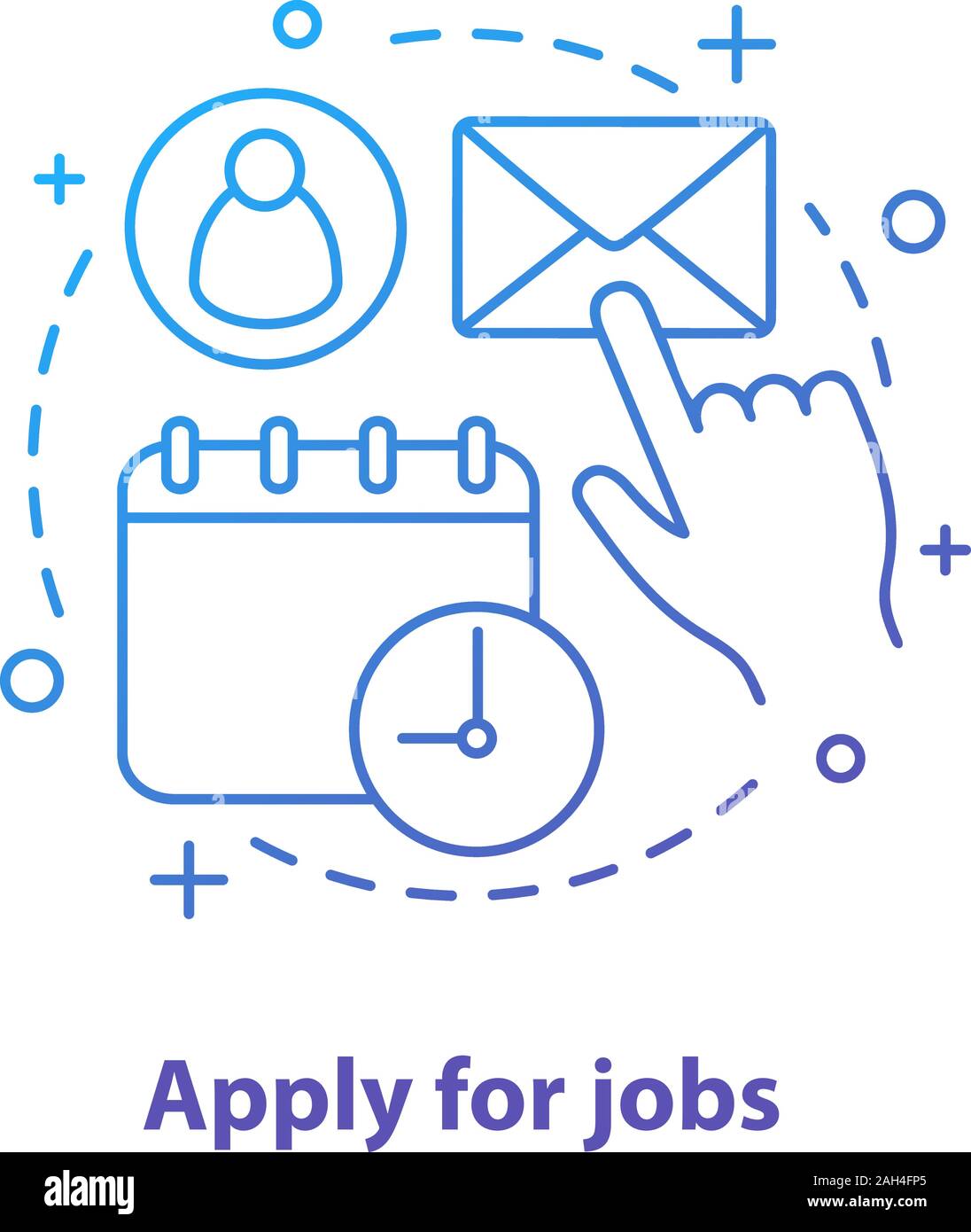 Apply for job concept icon. Work searching idea thin line illustration ...