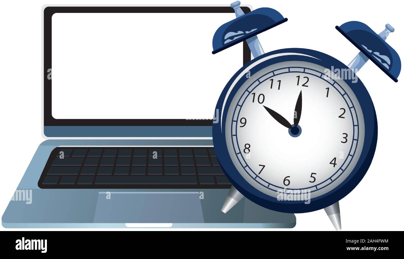 Laptop computer alarm clock Stock Vector Images - Alamy