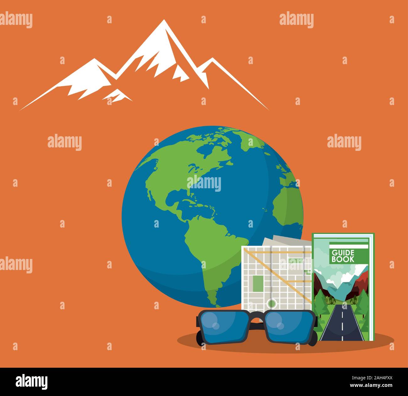 world travel scene with earth planet Stock Vector Image & Art - Alamy