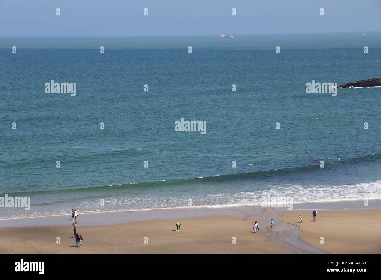 Panoramic view of the sea from the heights of the city of Biarritz ...