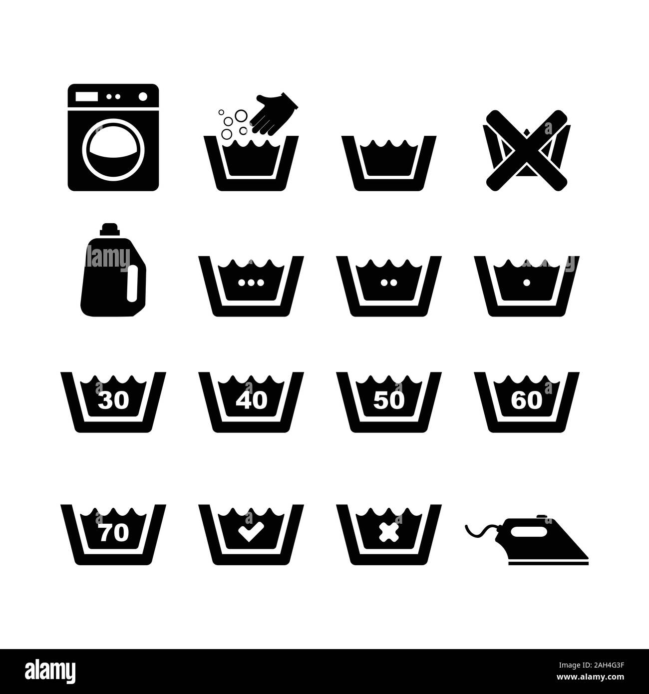 Machine wash icon set design Stock Vector Image & Art - Alamy