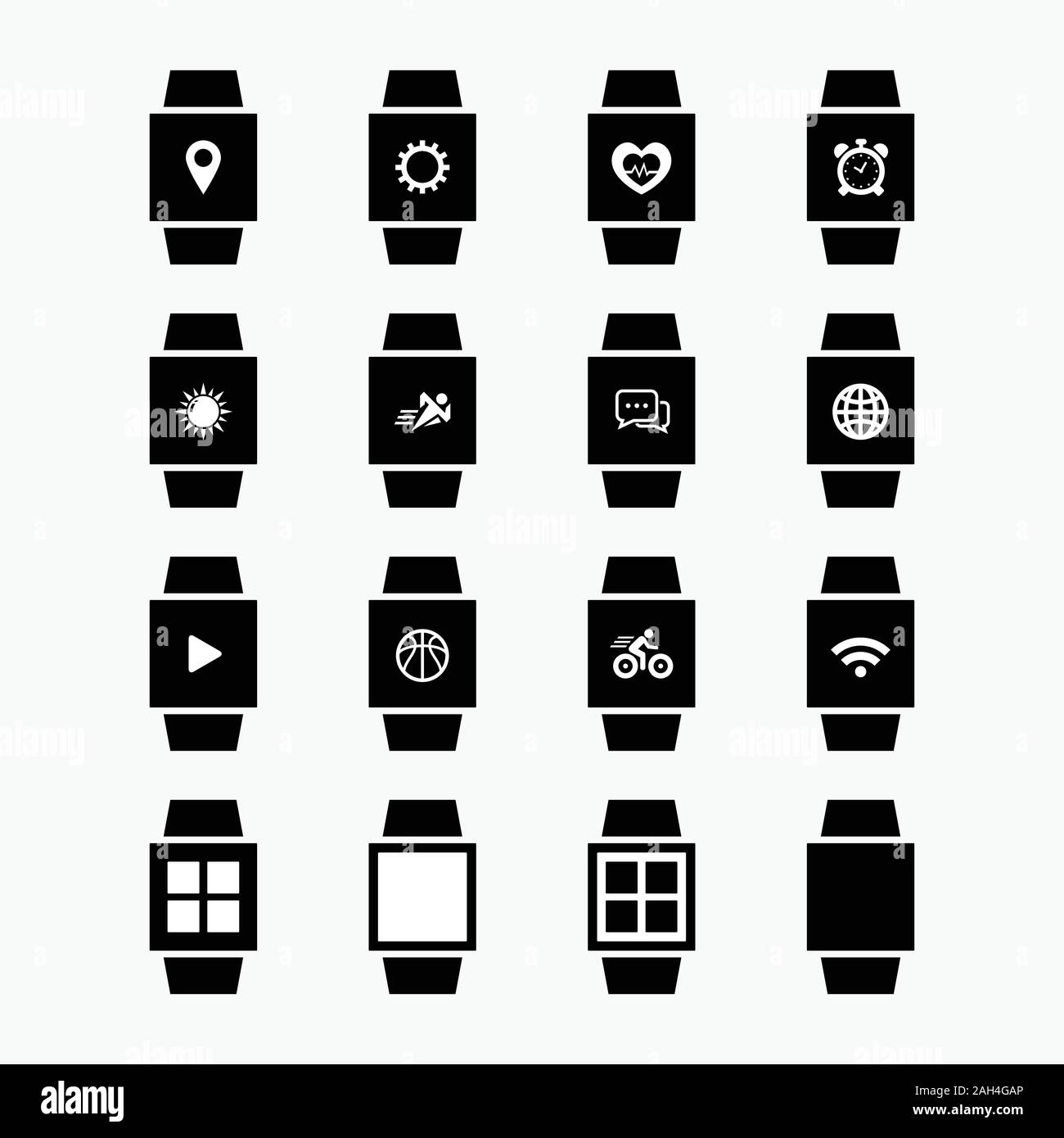 Smartwatch icon set design Stock Vector Image & Art - Alamy