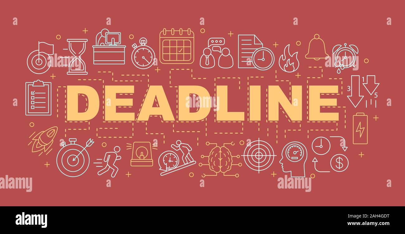 Deadline word concepts banner. Time mangement. Timeliness. Presentation ...