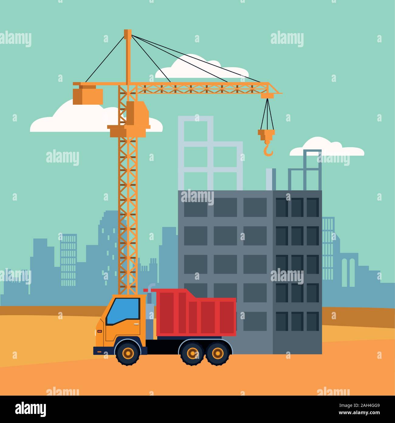 Large metal construction crane Stock Vector Images - Alamy