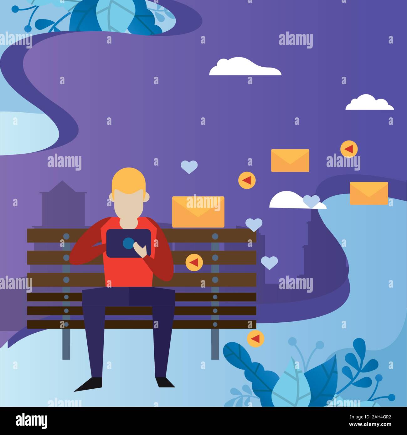 Social media addiction art Stock Vector Images - Alamy