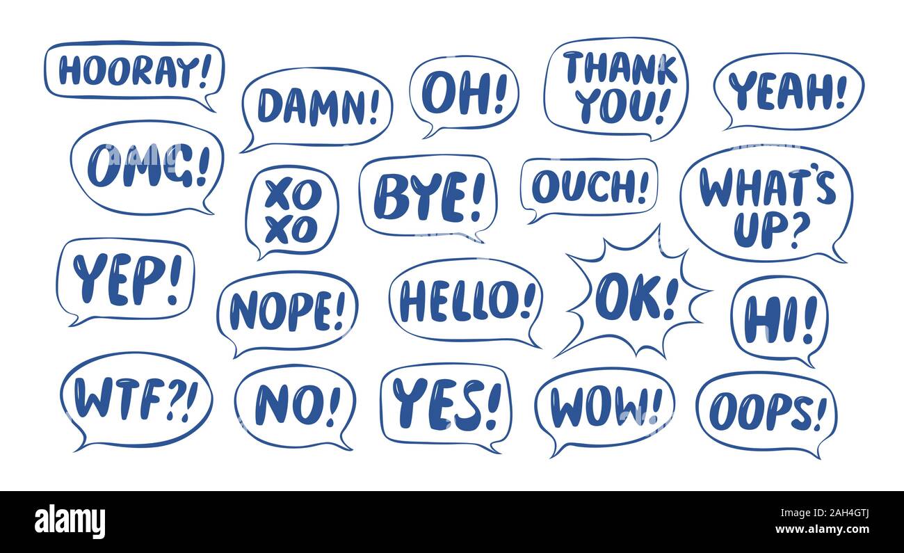 Message, dialog character set. Communication vector illustration Stock ...