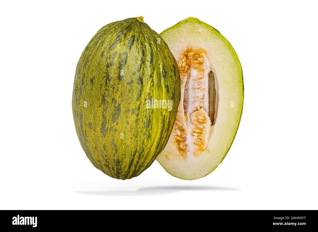 Christmas melon, cross-section 3d rendering with realistic texture ...