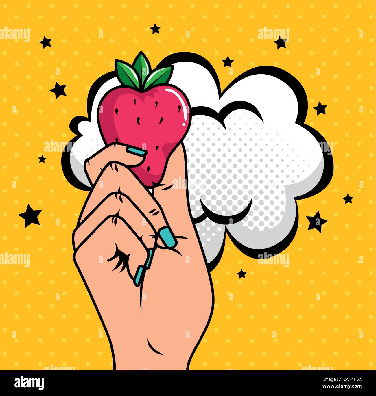 Person with strawberry Stock Vector Images - Alamy