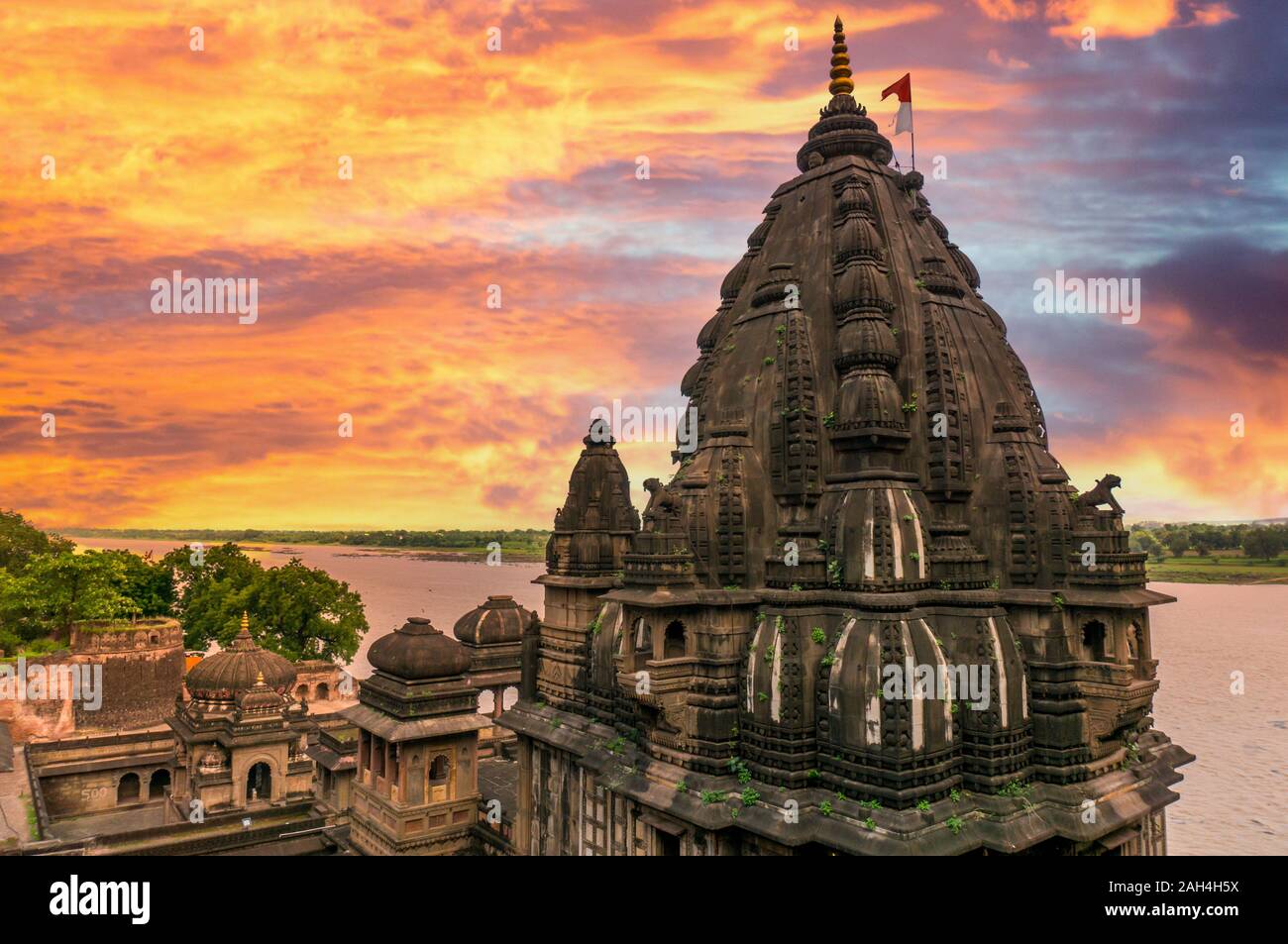 Exterior shots of Ahilya fort Maheshwar Stock Photo - Alamy