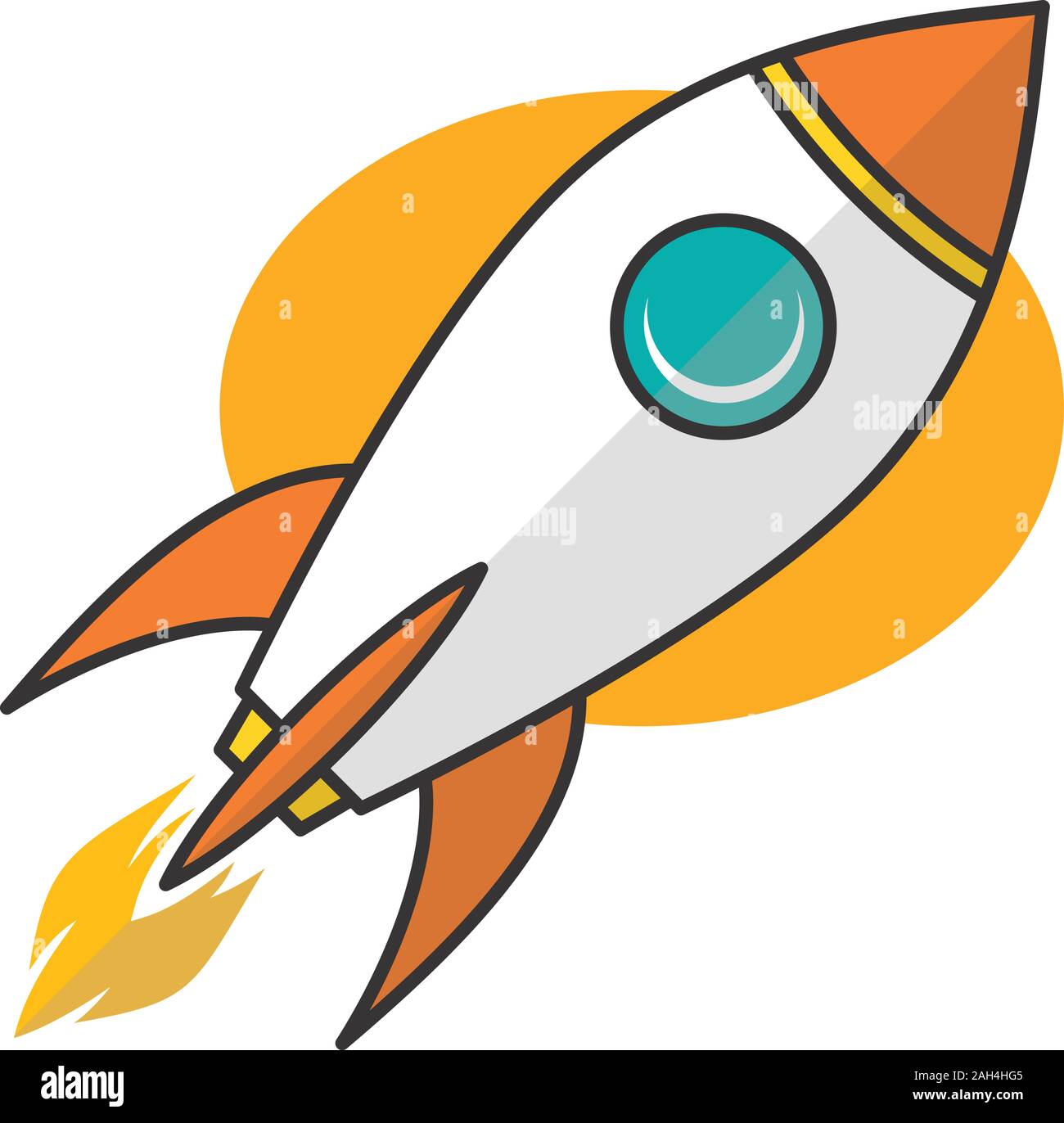 rocket ship launch space travel theme vector art Stock Vector Image ...