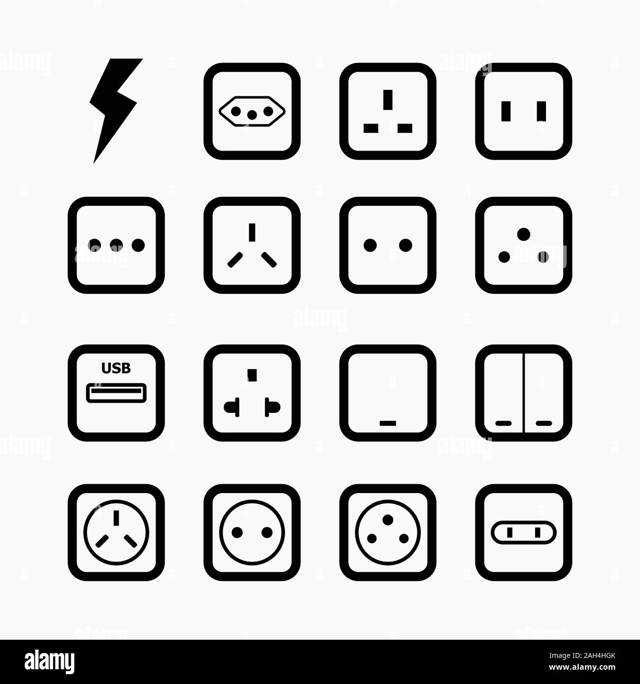 Electric plug icon set design Stock Vector Image & Art - Alamy