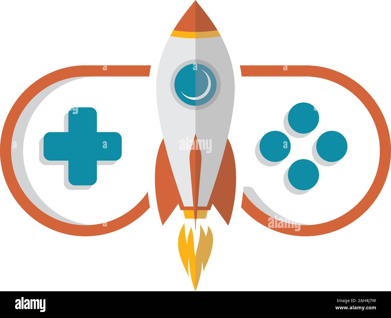 rocket game console turbo speed joystick controller vector Stock Vector ...