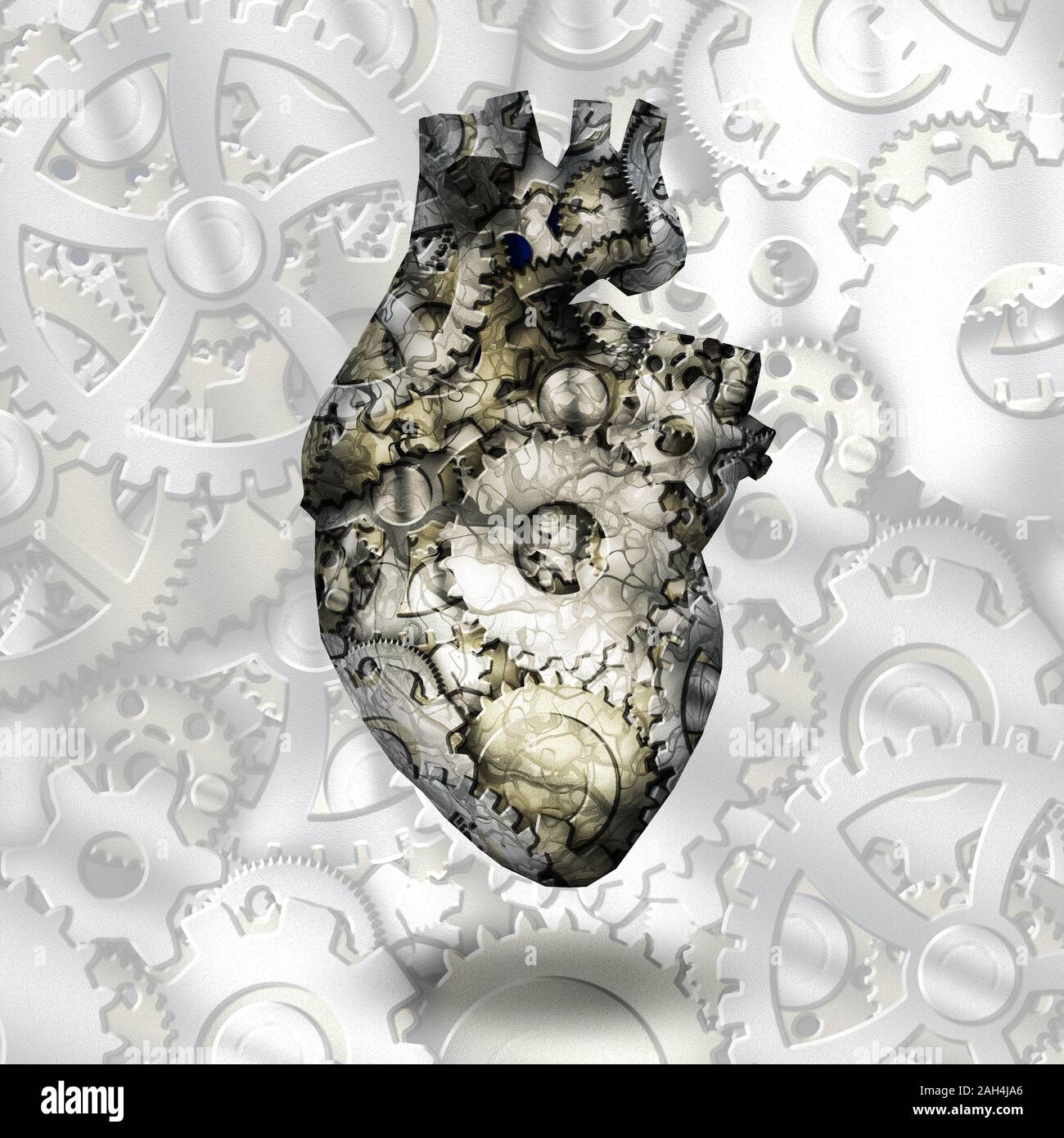 Human heart gears. 3D rendering Stock Photo - Alamy