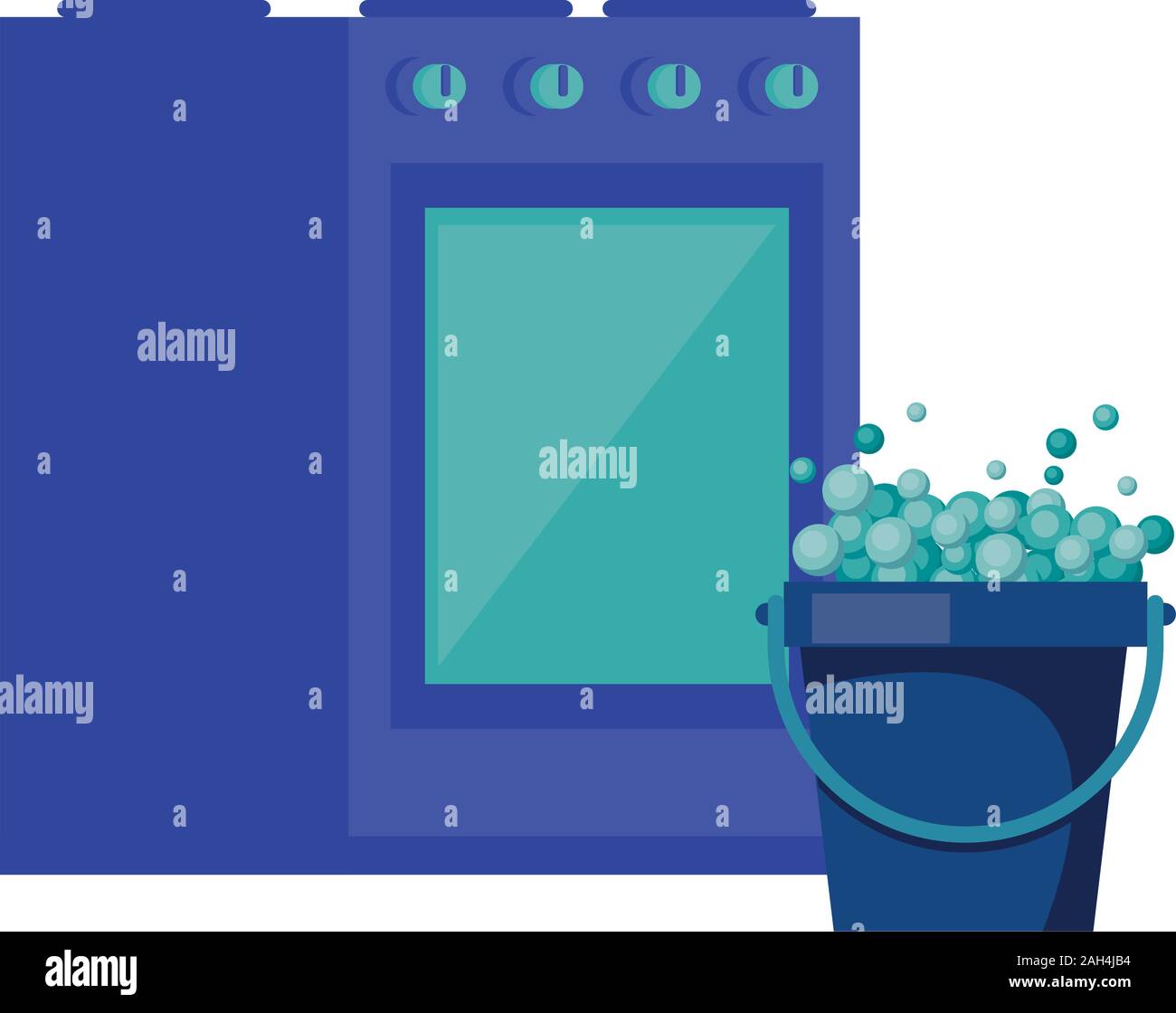 Cleaning kitchen oven illustration Stock Vector Images - Alamy