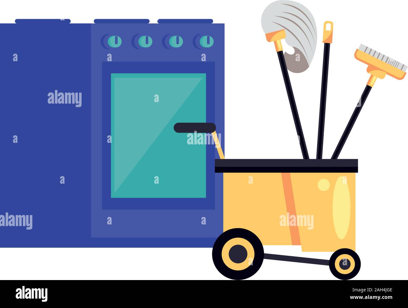Professional cleaning cart janitor Stock Vector Images - Alamy