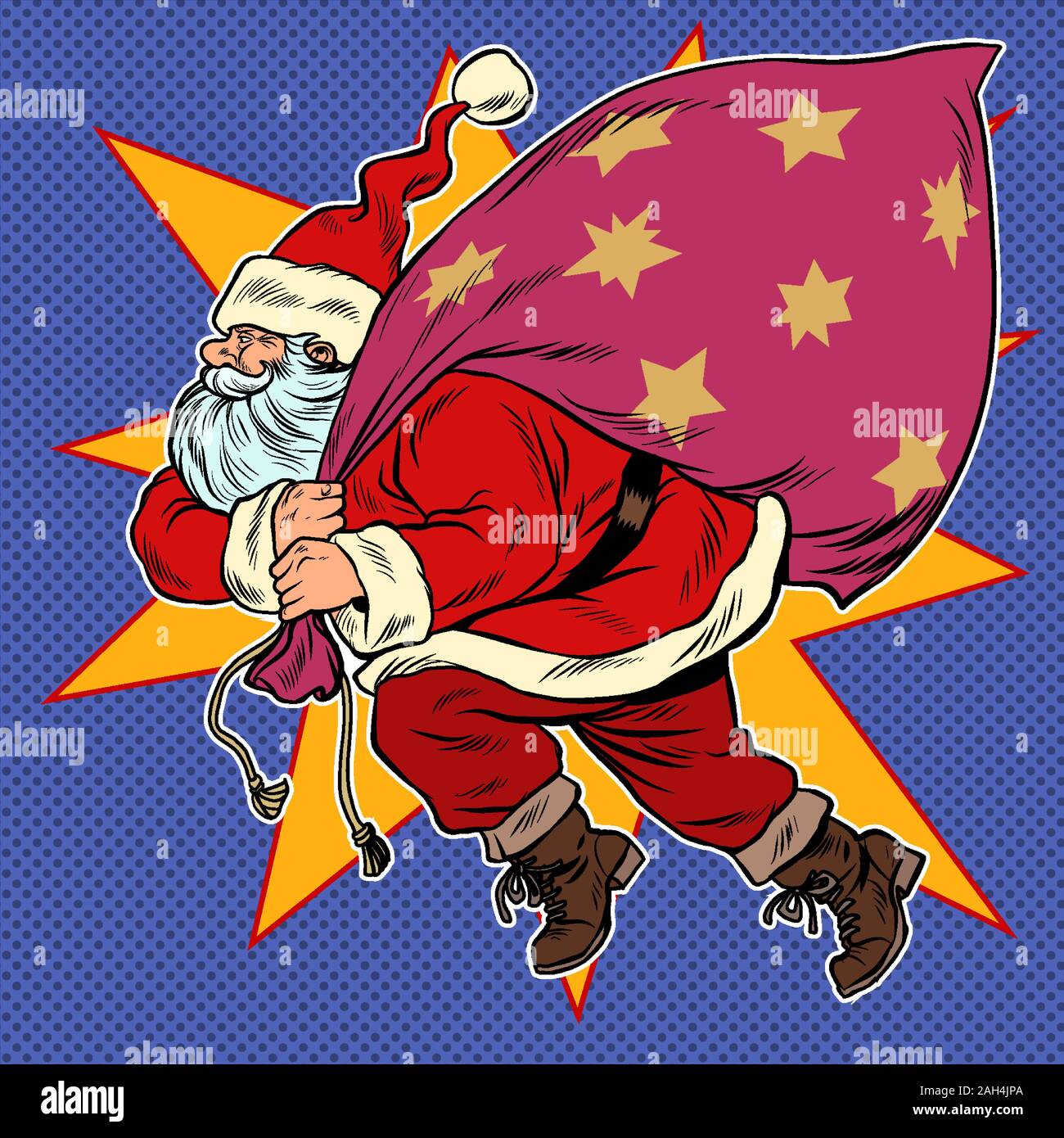 Red christmas bag santa Stock Vector Images - Alamy