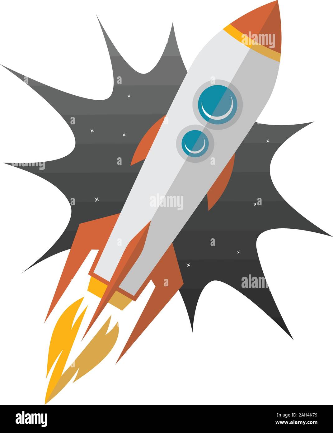 space travel rocket ship science vector art illustration Stock Vector ...