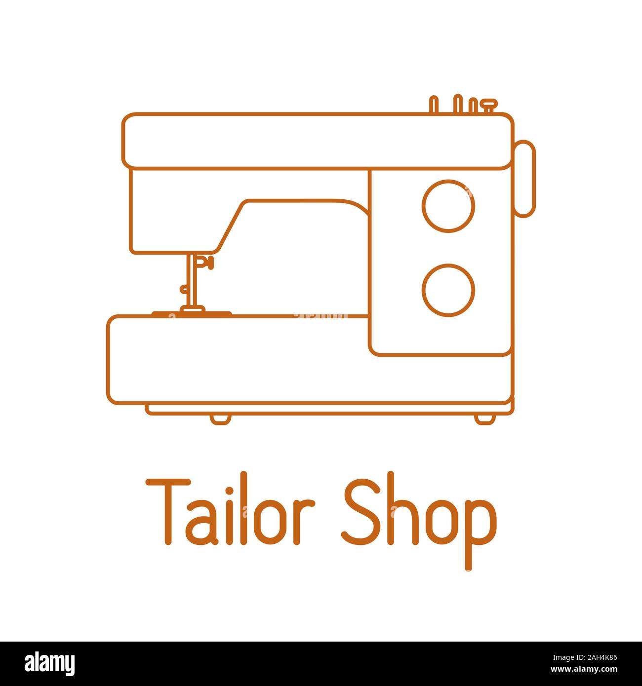 Vector illustration Sewing machine on white background Dressmaking ...