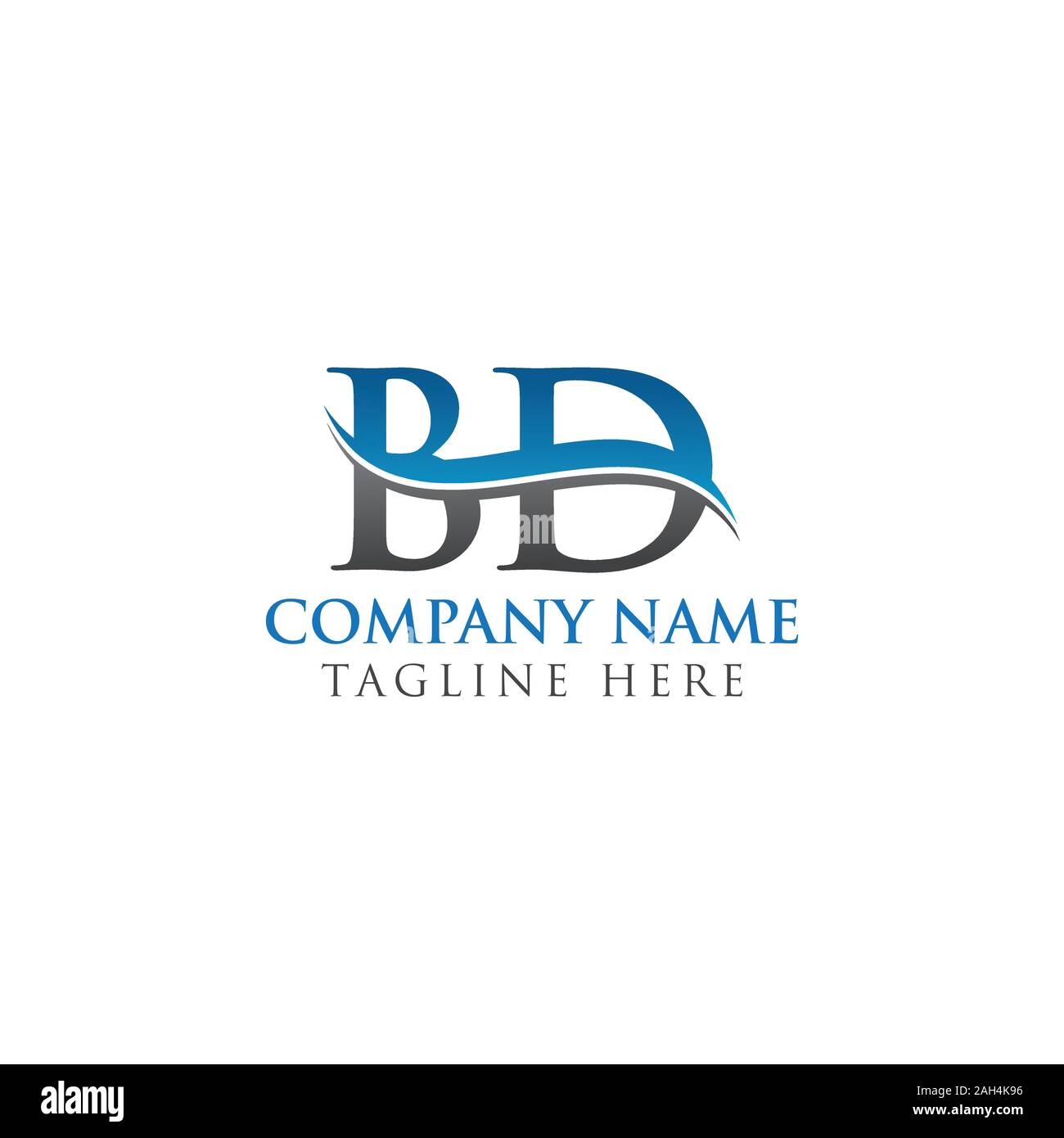 BD Letter Logo With Water Wave Business Typography Vector Template ...