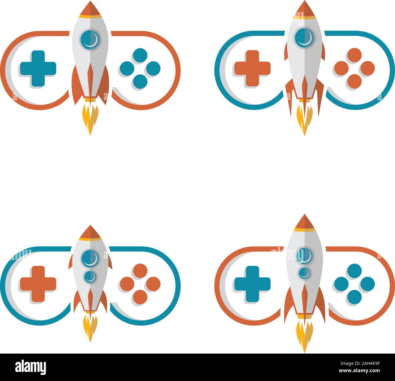 rocket game console turbo speed joystick controller vector Stock Vector ...