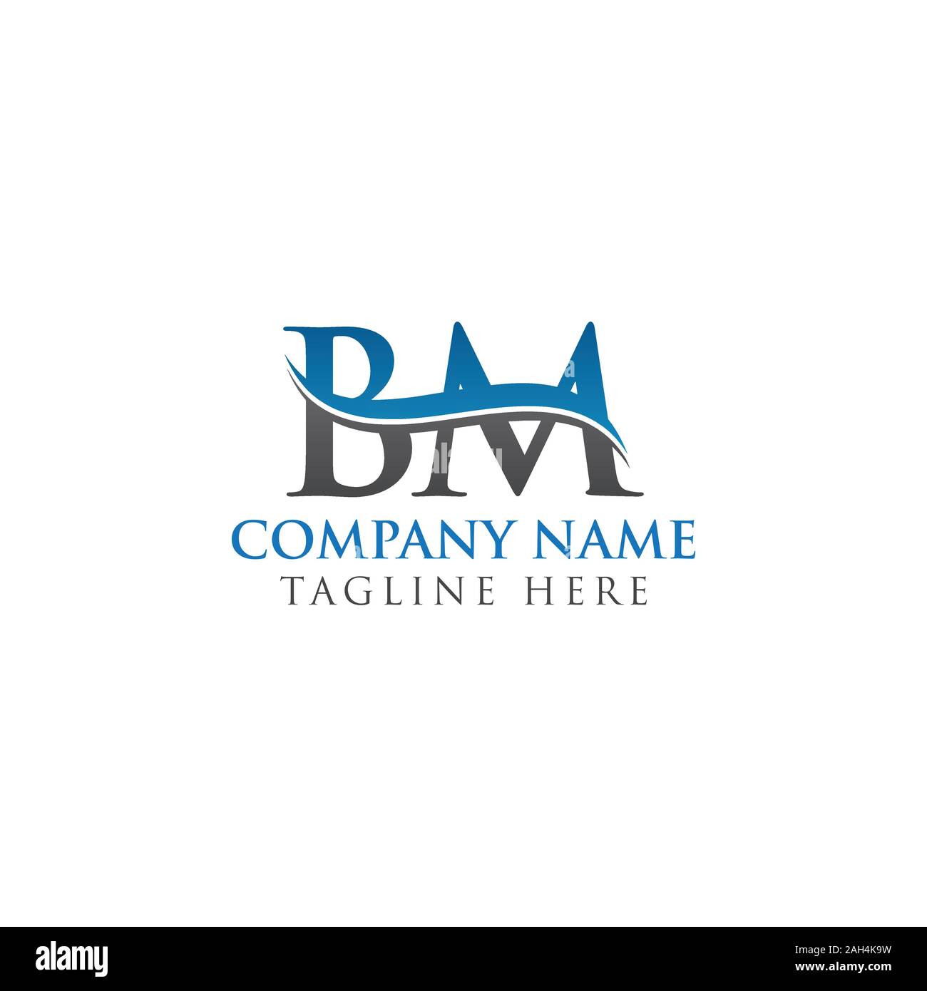 BM Letter Logo With Water Wave Business Typography Vector Template ...