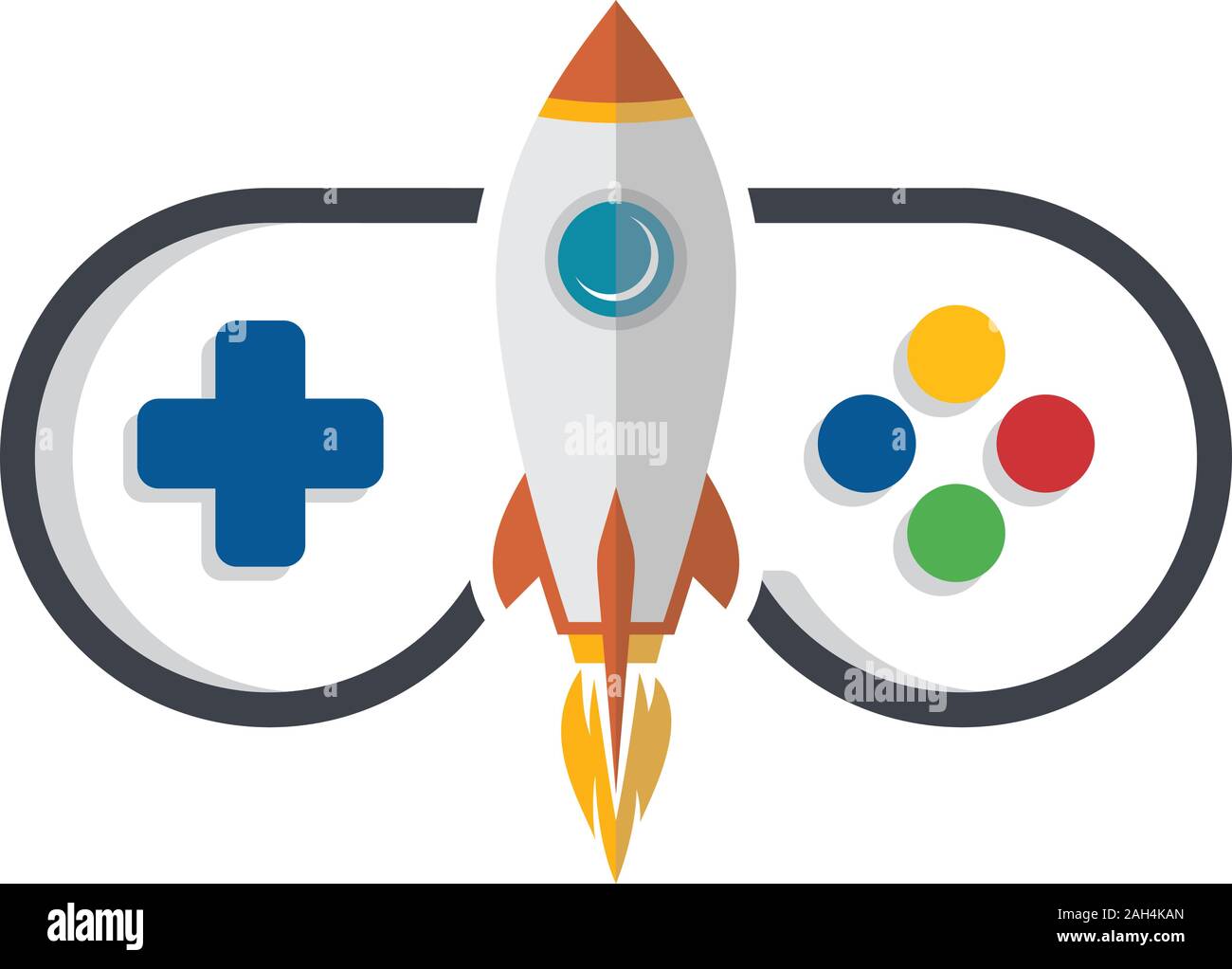 rocket game console turbo speed joystick controller vector Stock Vector ...