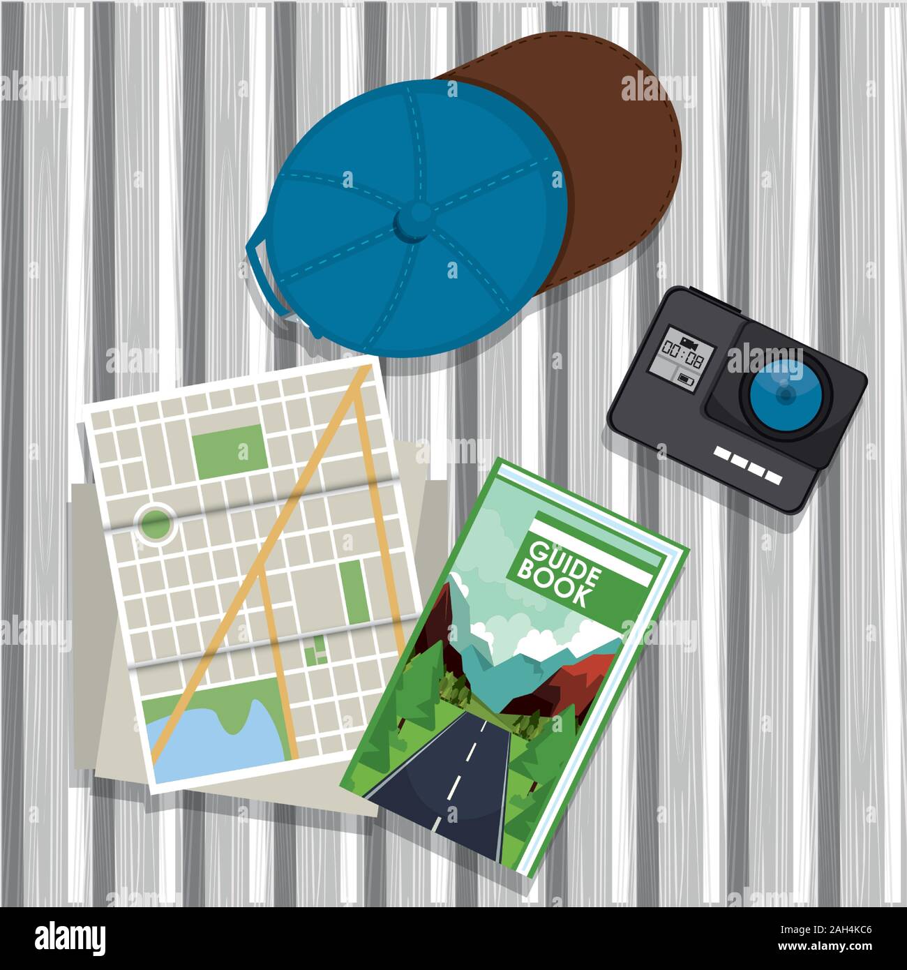 world travel scene with set icons Stock Vector Image & Art - Alamy