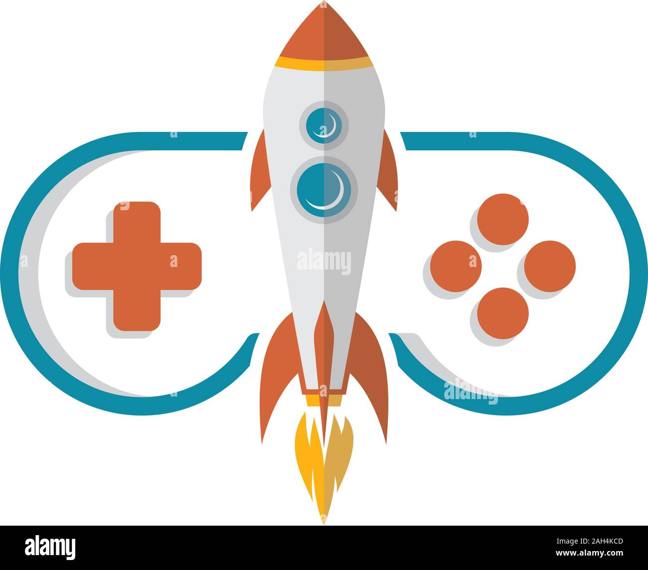rocket game console turbo speed joystick controller vector Stock Vector ...
