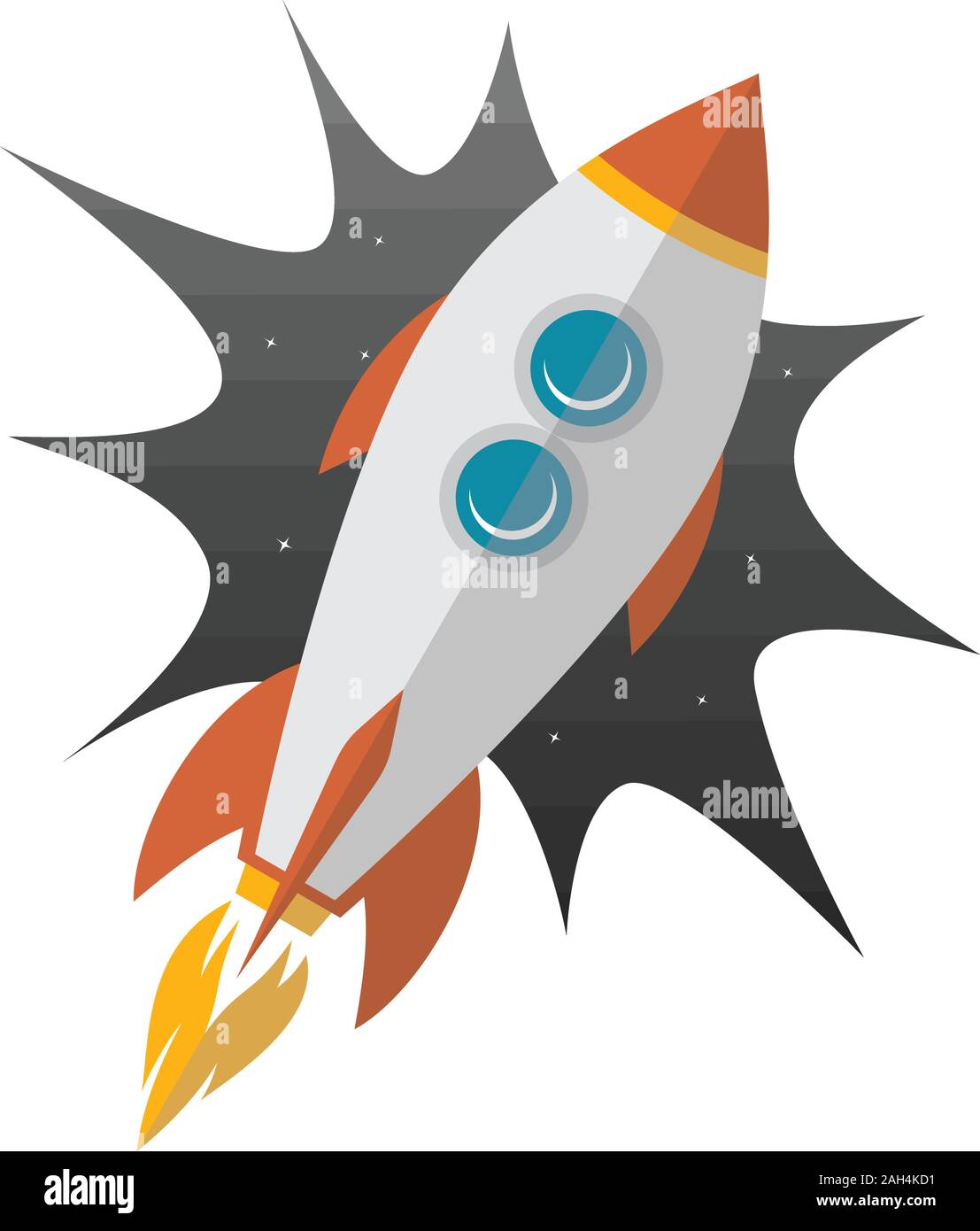 space travel rocket ship science vector art illustration Stock Vector ...