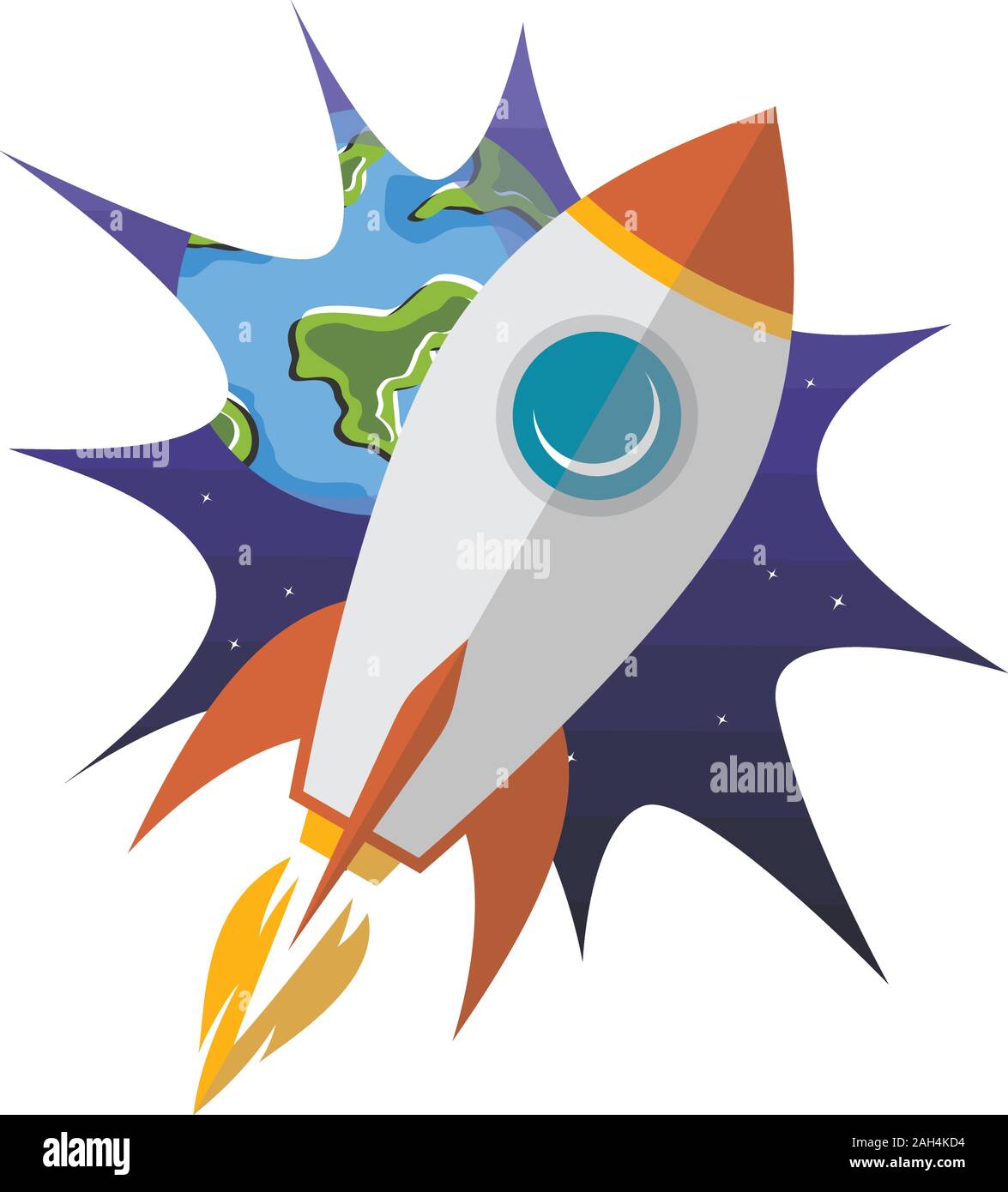 space travel rocket ship science vector art illustration Stock Vector ...