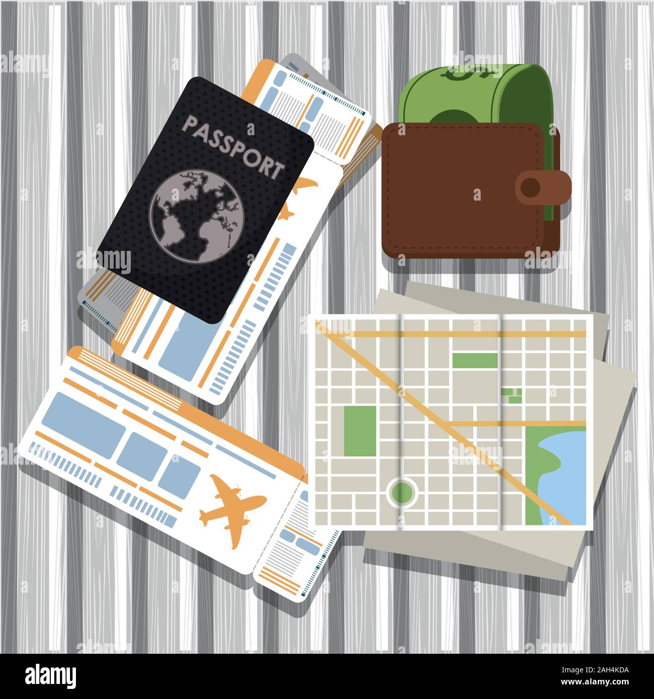 world travel scene with set icons Stock Vector Image & Art - Alamy