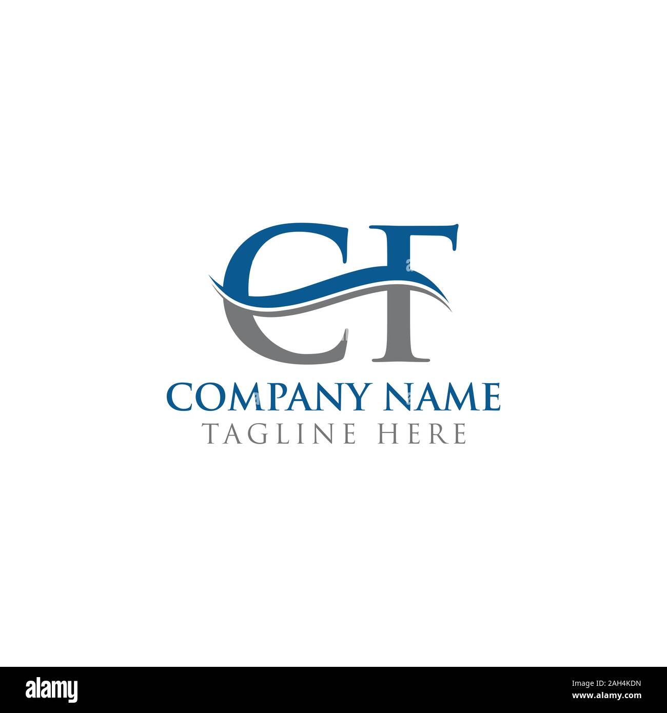 Initial CF Letter Logo With water wave Business Typography Vector ...