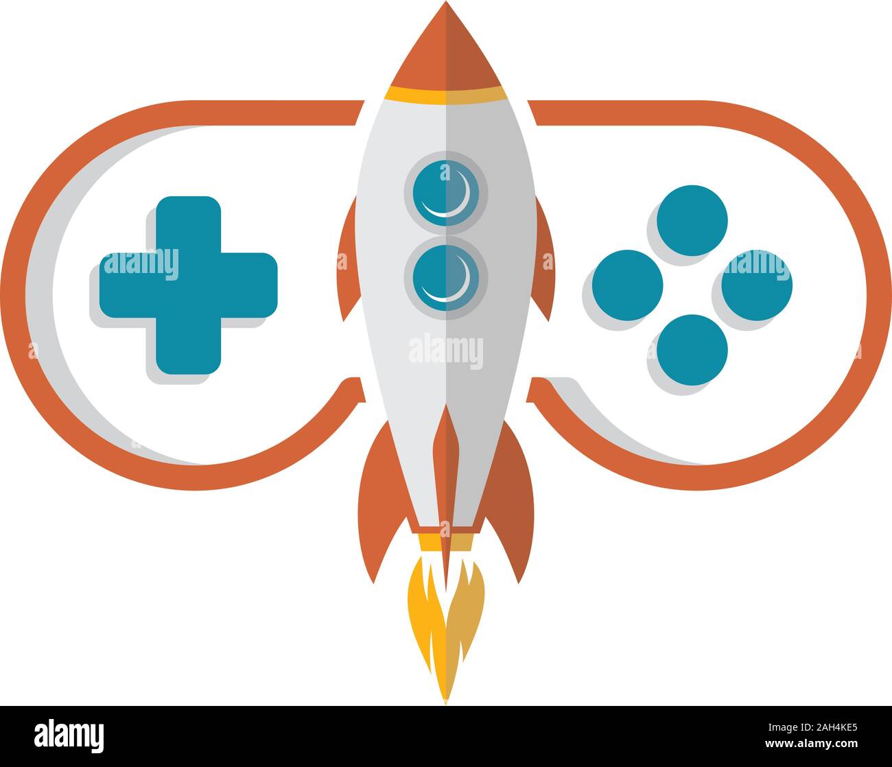 rocket game console turbo speed joystick controller vector Stock Vector ...