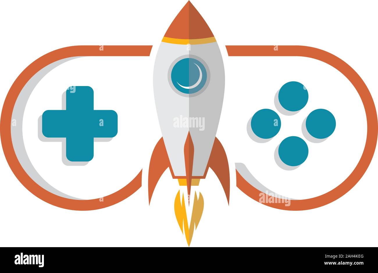 rocket game console turbo speed joystick controller vector Stock Vector ...