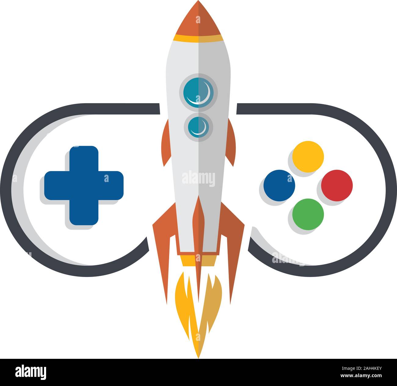 rocket game console turbo speed joystick controller vector Stock Vector ...