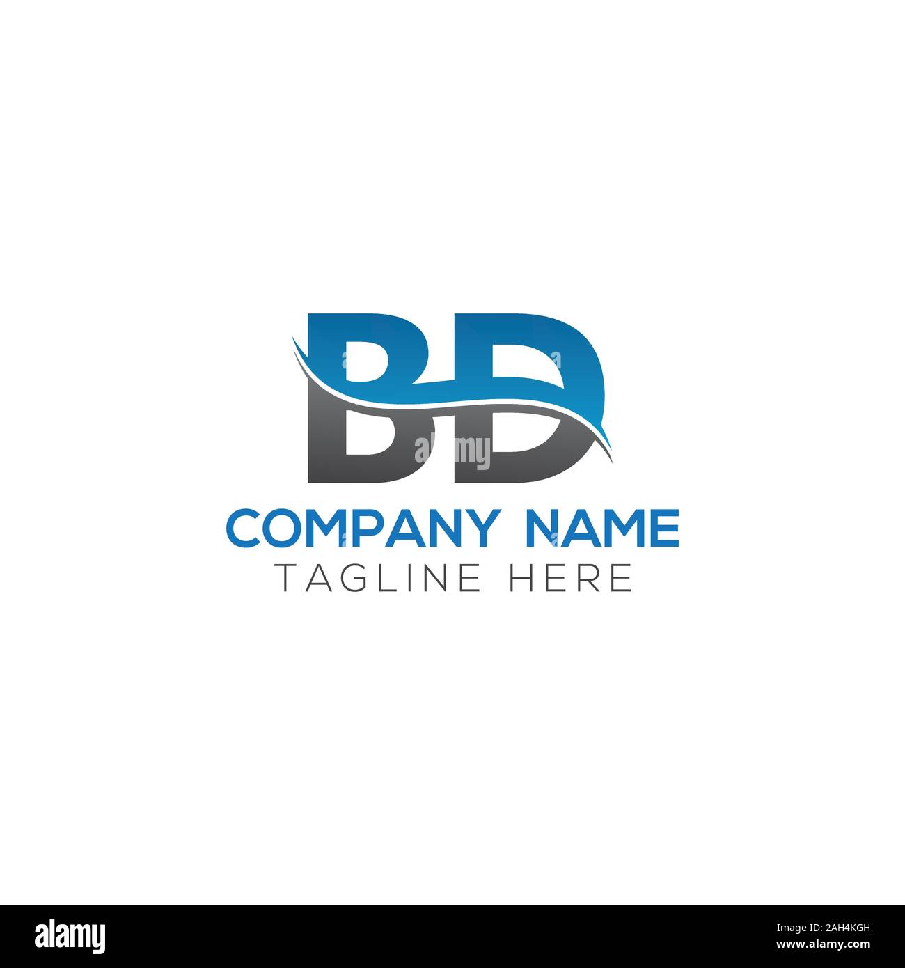 BD Letter Logo With Water Wave Business Typography Vector Template ...