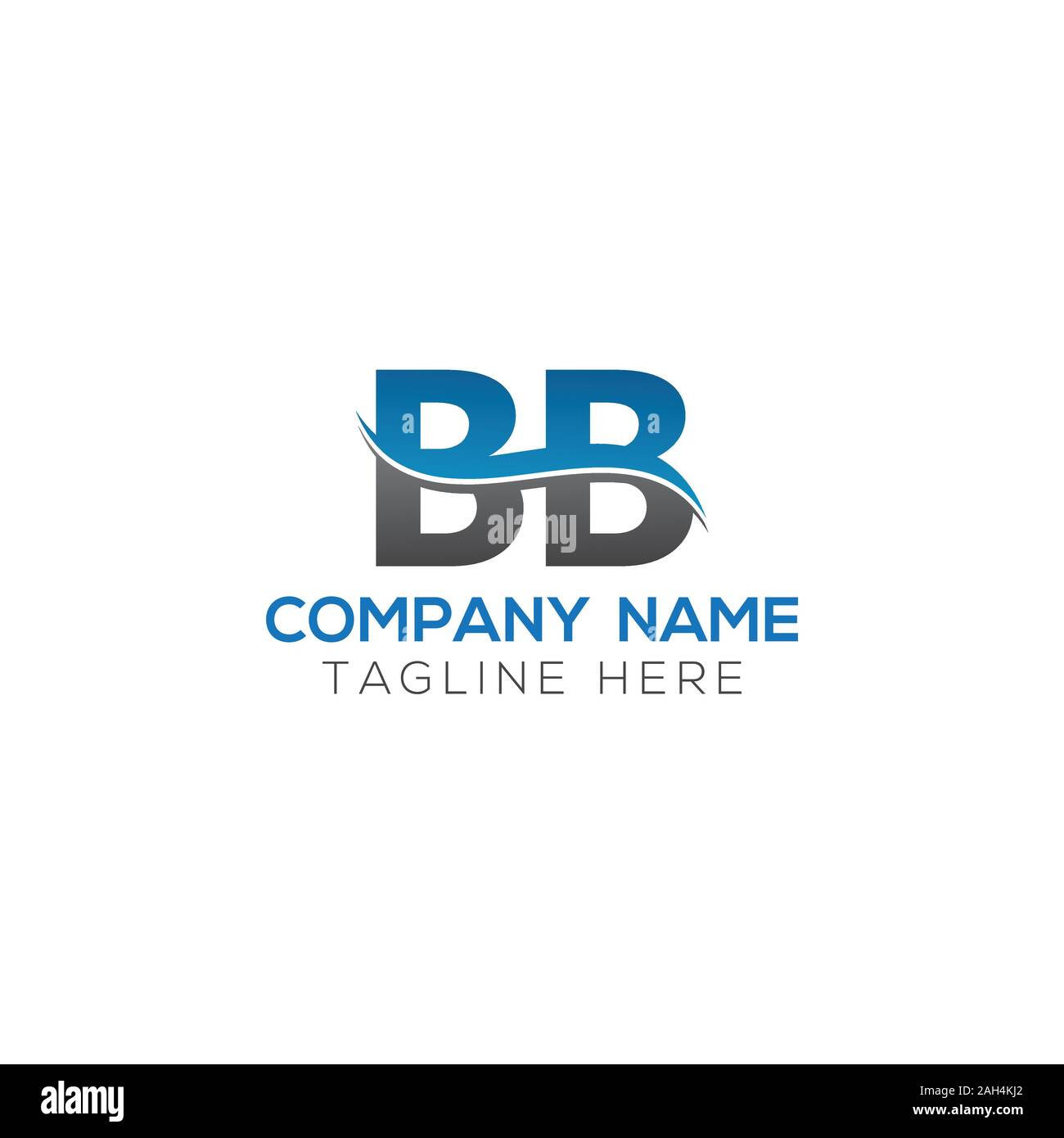 BB Letter Logo With Water Wave Business Typography Vector Template ...
