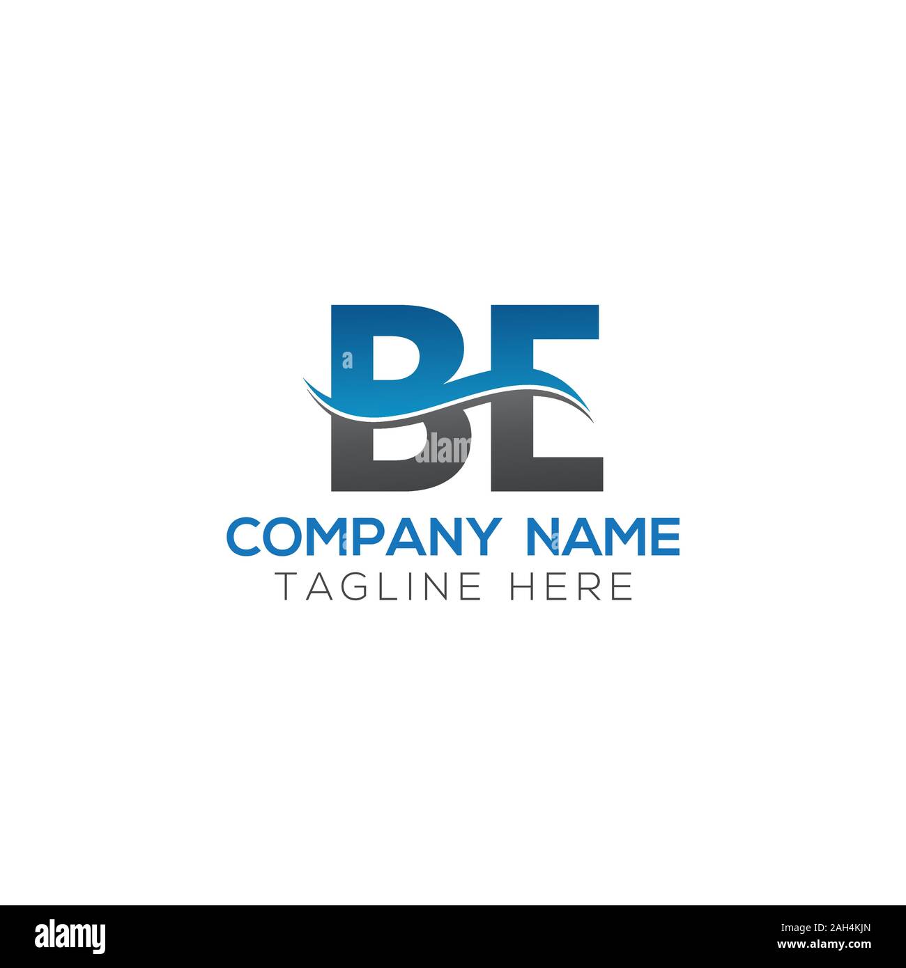 BE Letter Logo With Water Wave Business Typography Vector Template ...