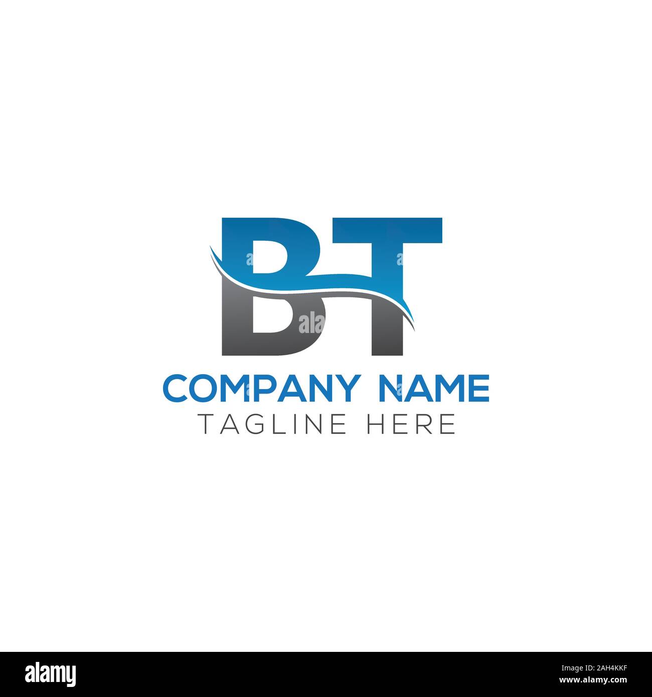 BT Letter Logo With Water Wave Business Typography Vector Template ...